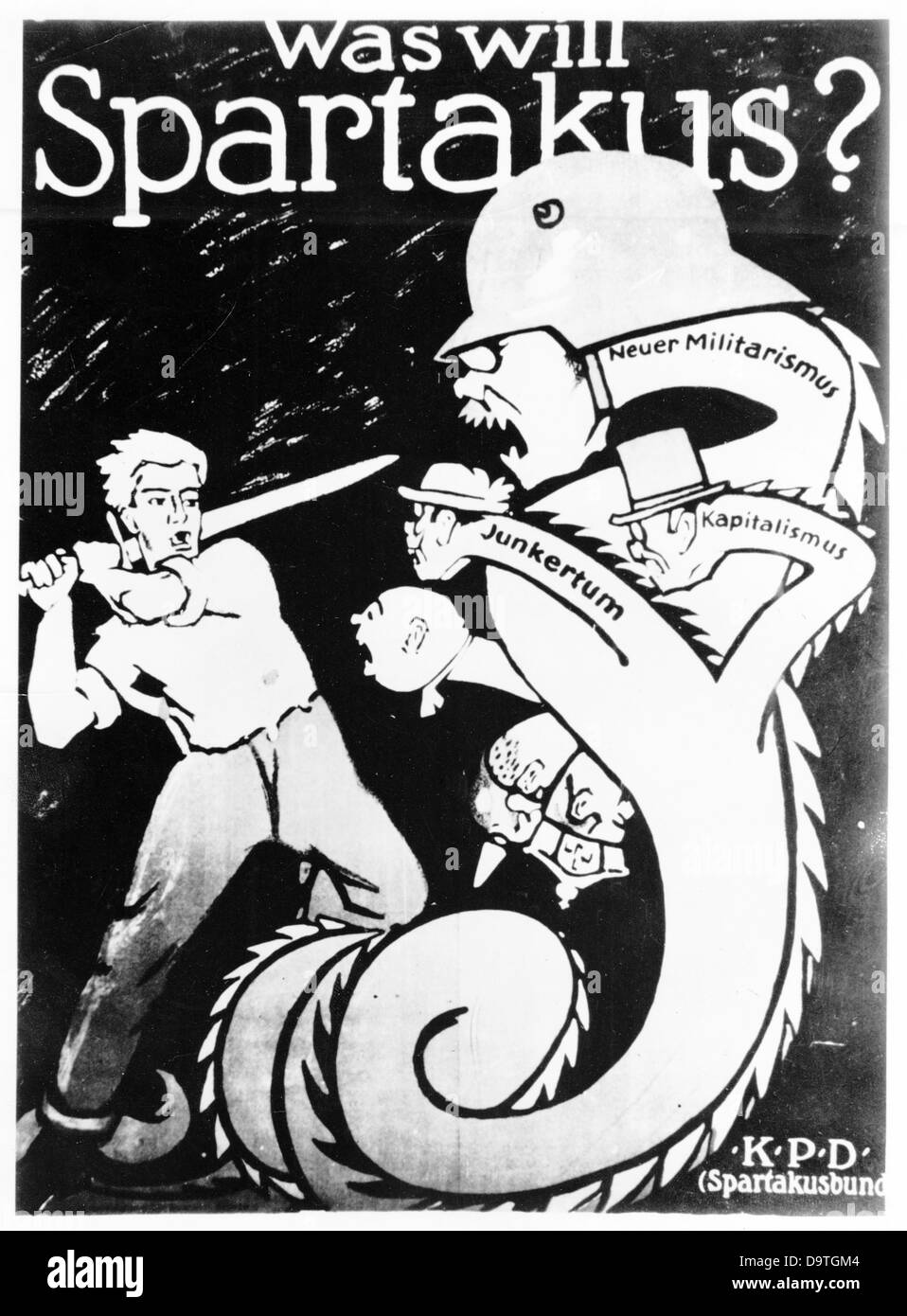 Plakat von der kommunistischen Partei Deutschlands (KPD, Spartakusbund ...