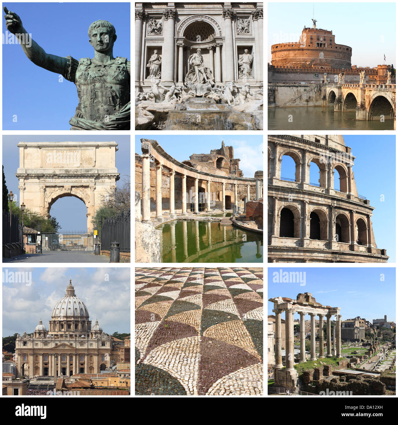Collage der Sehenswürdigkeiten von Rom, Italien Stockfotografie - Alamy