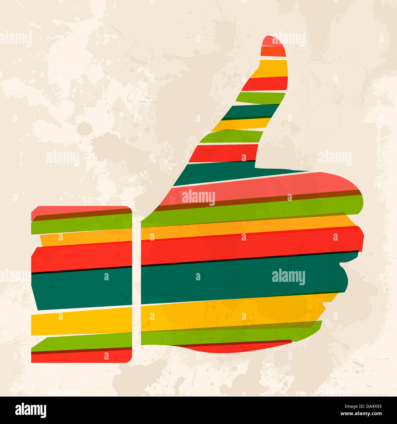 Vielfalt Farben transparent Bands Daumen hoch über Grunge Hintergrund ...