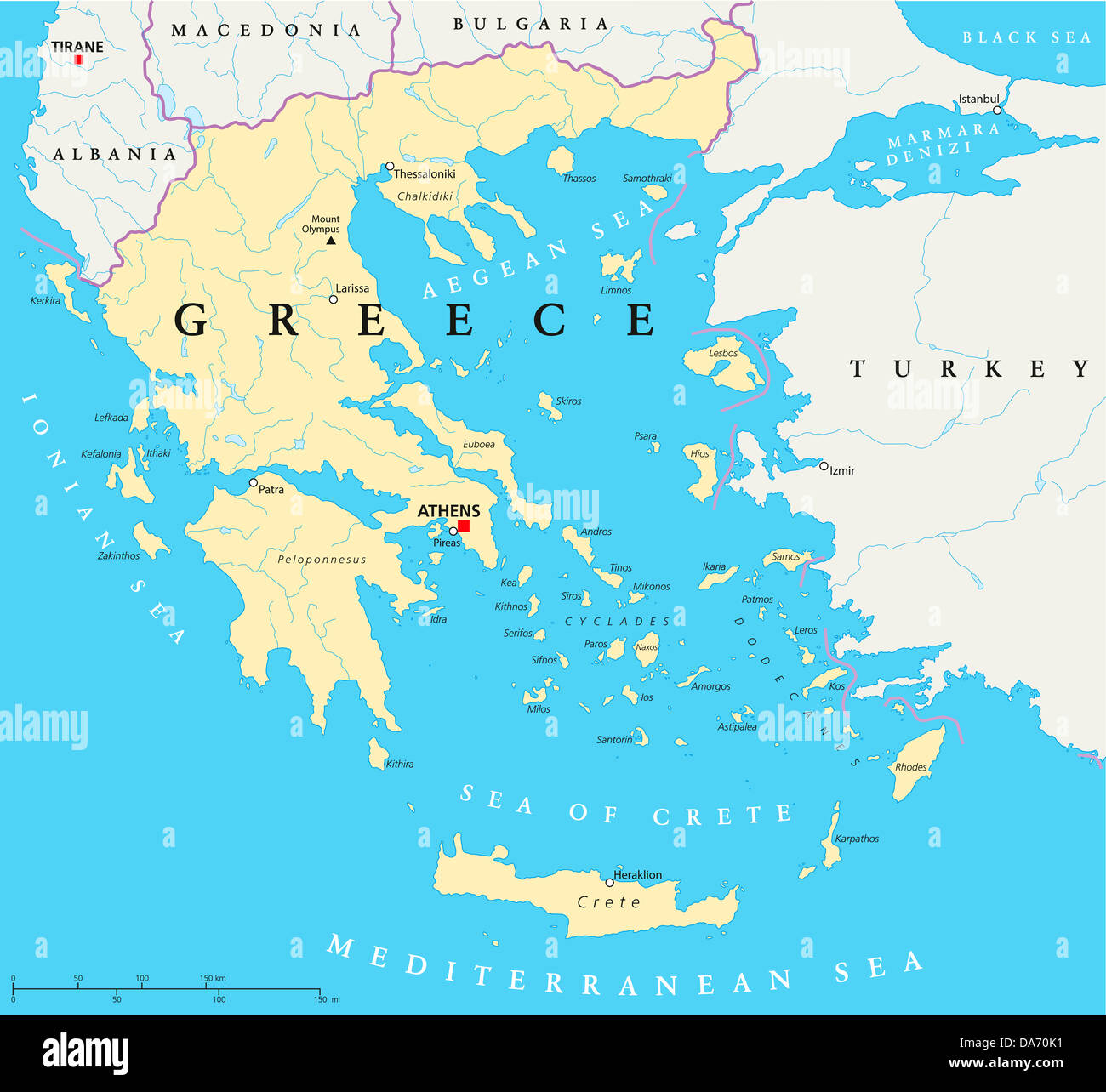 Politische Karte von Griechenland Stockfotografie - Alamy Politische Karte von Griechenland Stockfotografie - Alamy