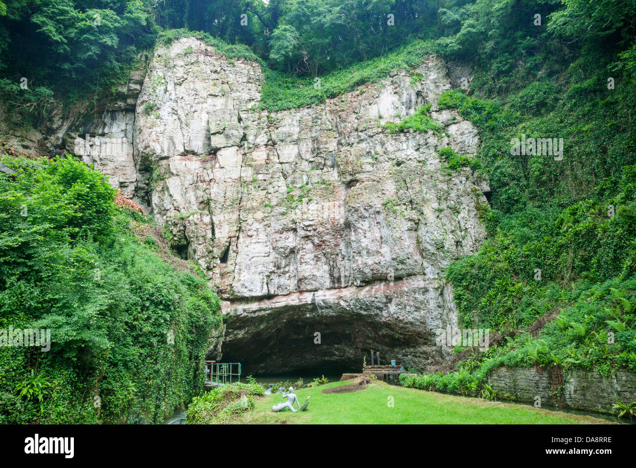 England, Somerset, Wookey Hole, Eingang zum Wookey Hole Höhlen ...