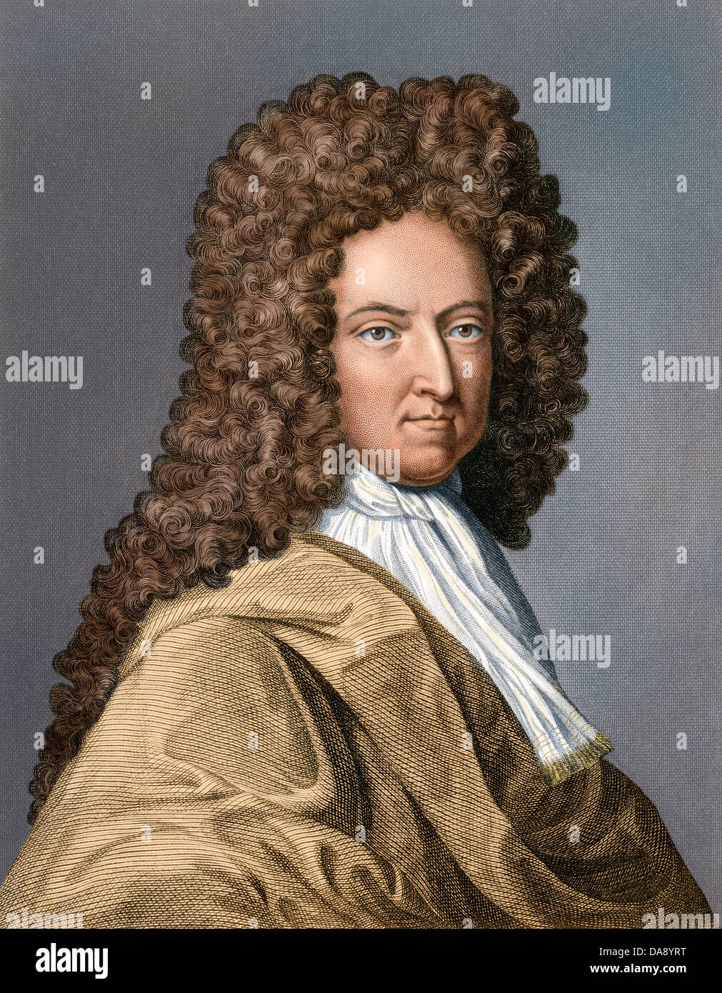 Daniel Defoe, dem Autor von 'Robinson Crusoe' Digital farbige Gravur ...