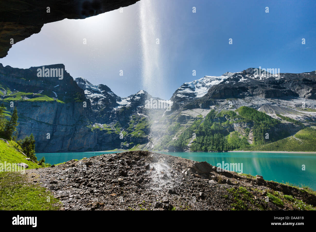 Lake Oeschinensees, See, Europa, Schweiz, Kanton Bern, Berner Oberland ...