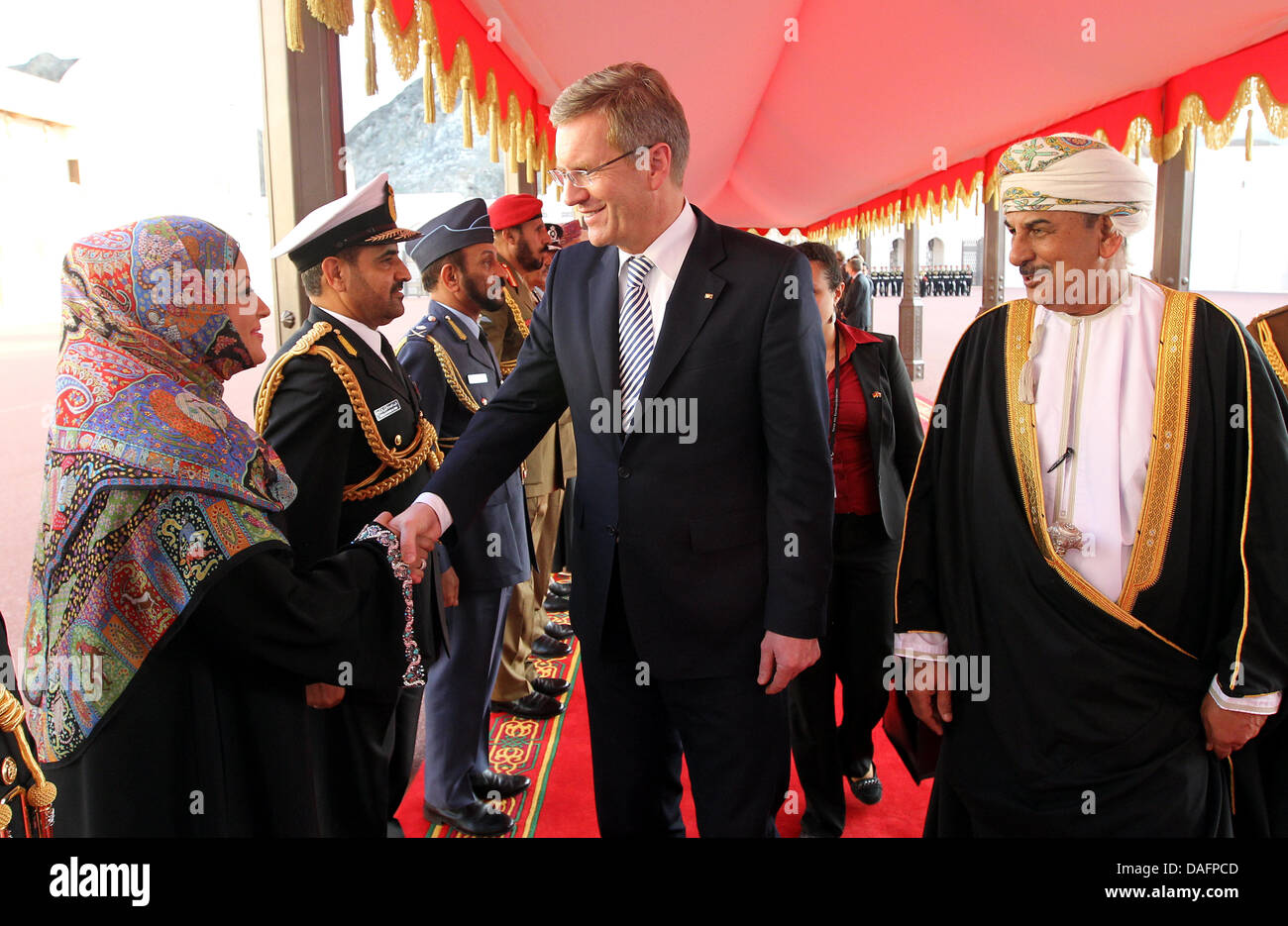 German President Christian Wulff (C) trifft Minister und Politiker im ...