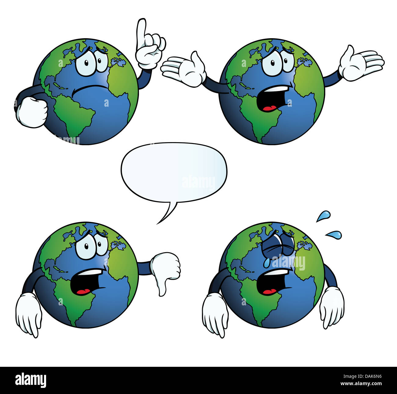Vector Cartoon Earth Sad Emotion Stockfotos und -bilder Kaufen - Alamy