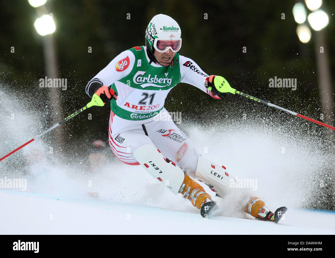 Manfred Pranger Österreichs löscht ein Tor bei der ersten Ausführung ...