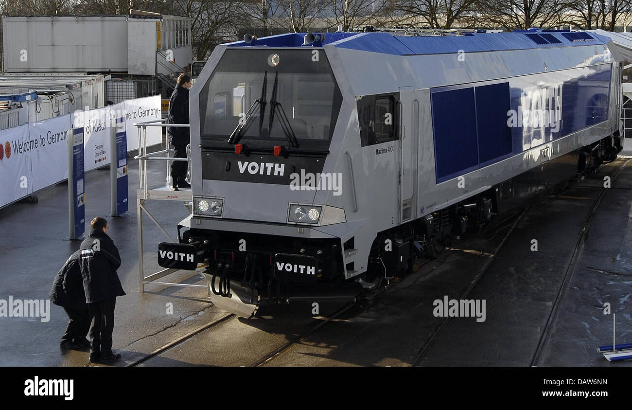 Das Bild zeigt eine Voith Maxima 40 CC Lokomotive in Heidenheim ...