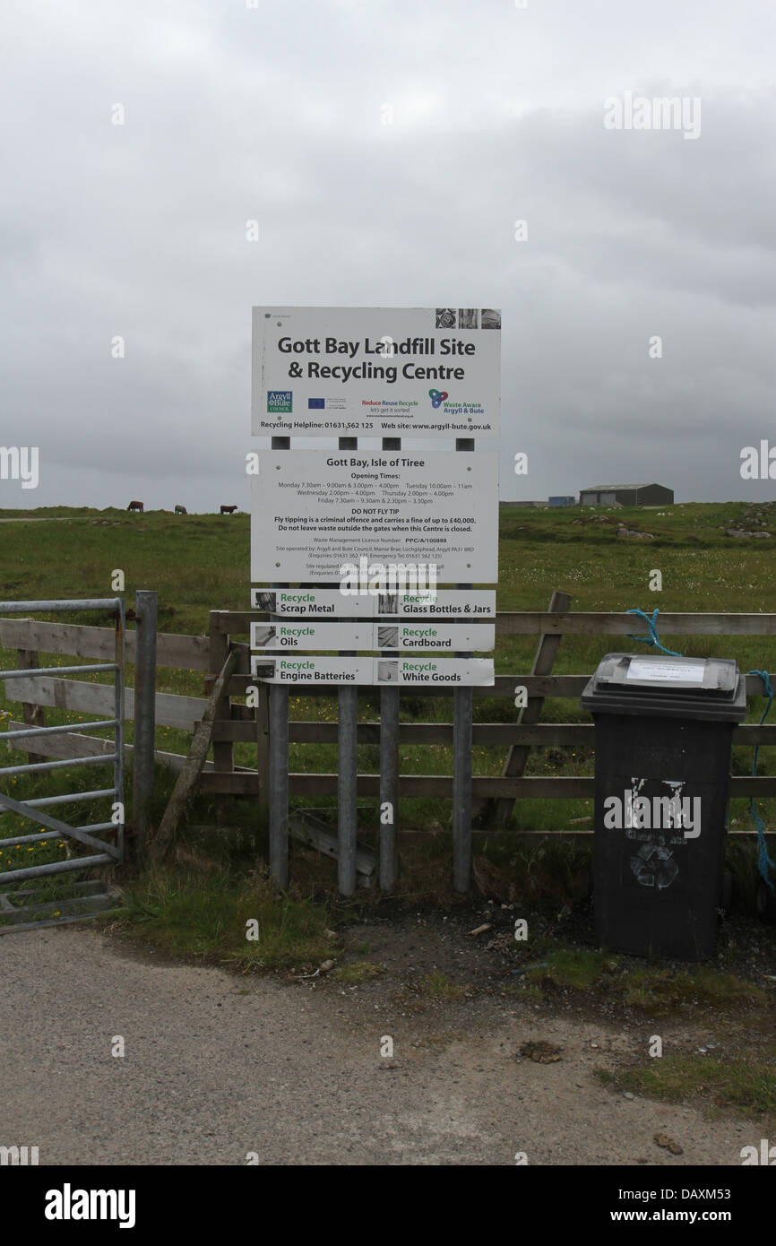 Gott bay Deponierung und Recycling center Isle of Tiree in Schottland ...