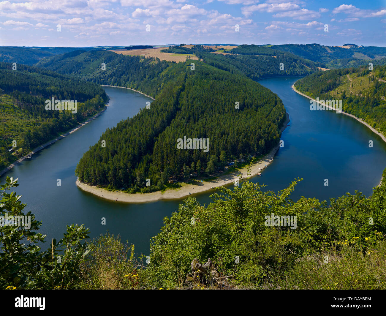Saale Flussschleife am Rednerpult Teufel in Ziegenrueck, Hohenwarte ...