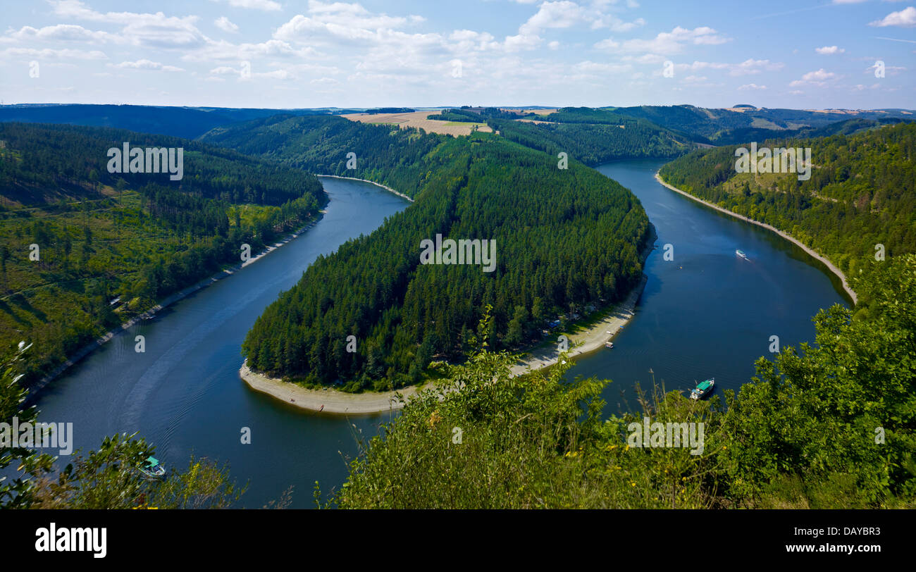 Saale Flussschleife am Rednerpult Teufel in Ziegenrueck, Hohenwarte ...