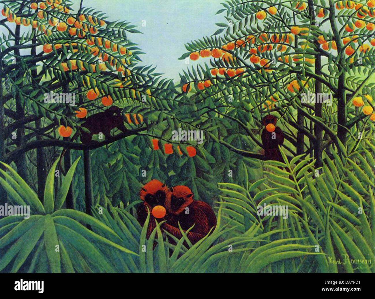 Henri Rousseau - Le Douanier Rousseau Affen im Orangenhain 1910 ...