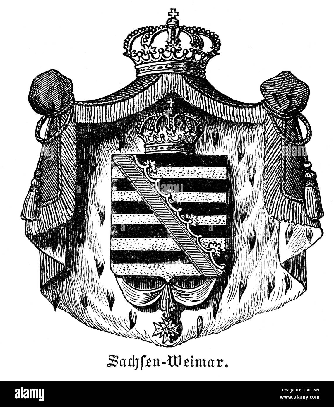 Heraldik, Wappen, Deutschland, Staatswappen des Großherzogtums Sachsen ...