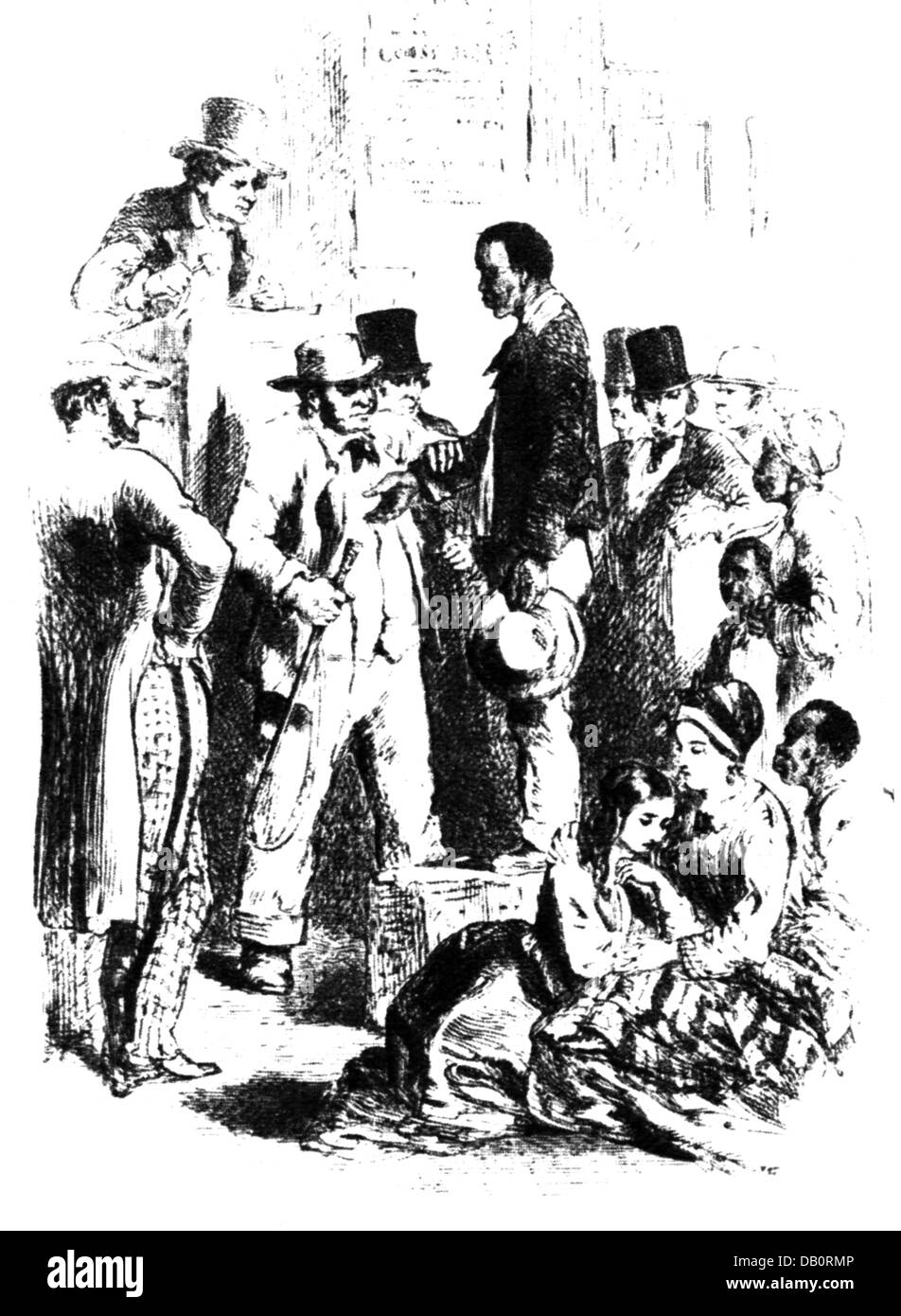 Slave market engraving Schwarzweiß-Stockfotos und -bilder - Alamy