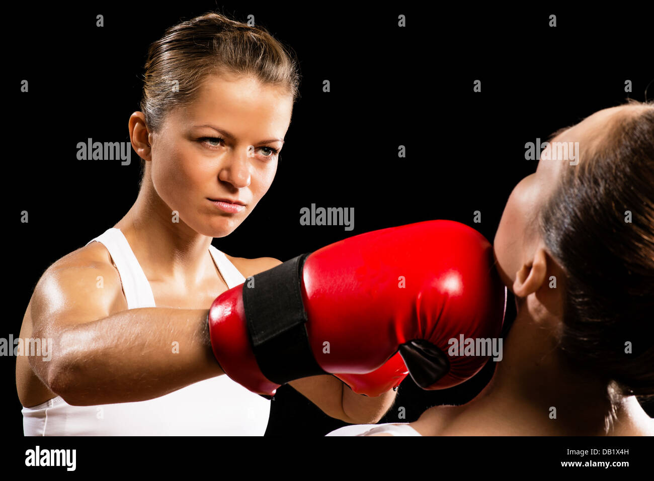 Woman gym boxing hitting punching -Fotos und -Bildmaterial in hoher ...