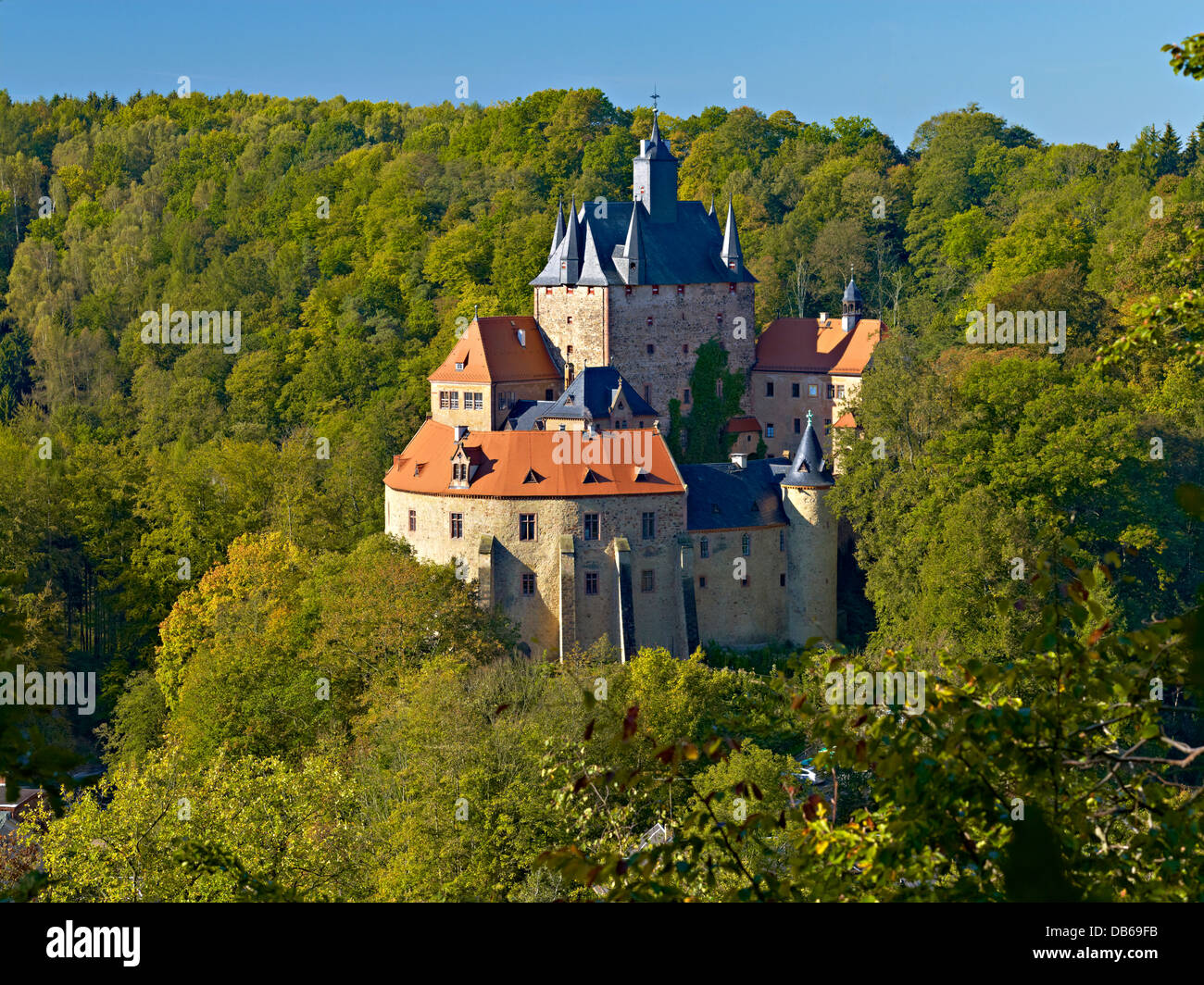 Burg Kriebstein im Fluss Tal der Zschopau, Sachsen, Deutschland Stockfotografie - Alamy