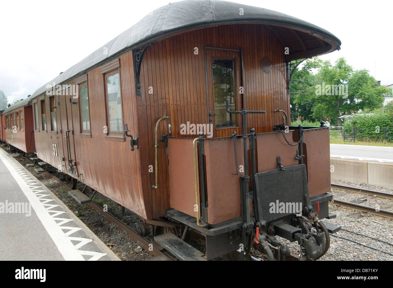 Caboose Zug bewacht van Züge alten Wagen Wagen schwedische schmale Bahn ...