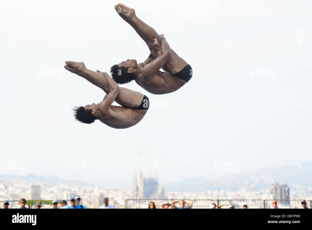 Barcelona, Spanien. 23. Juli 2013: Malaysias Tze Liang Ooi und Ahmad ...