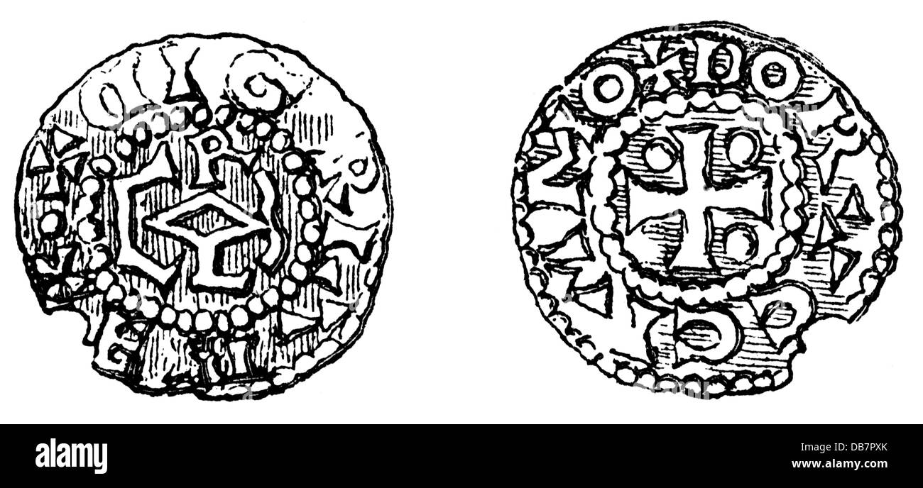 Geld / Finanzen, Münzen, Frankisches Reich, Münze, von Kaiser Karl III ...