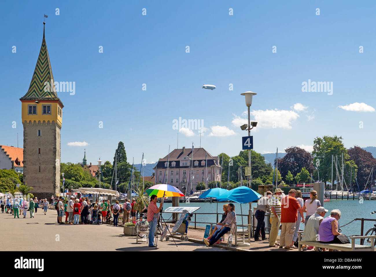 Hafen Sie-Promenade in Lindau, Bodensee, Bayern, Deutschland, Europa ...