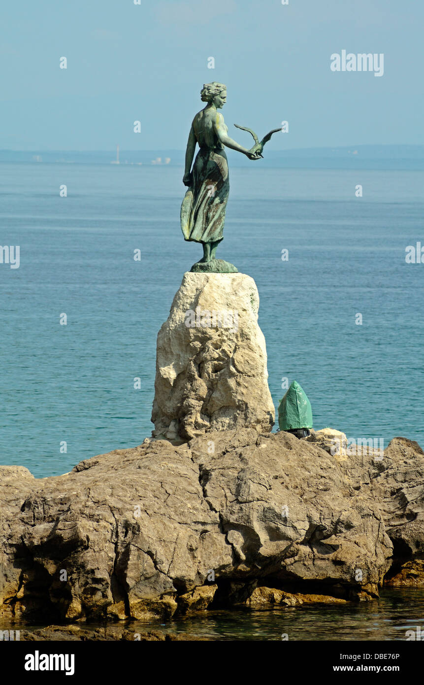 Kroatien Opatija Istrien das Lady Mädchen mit einer Möwe Statue Symbol ...