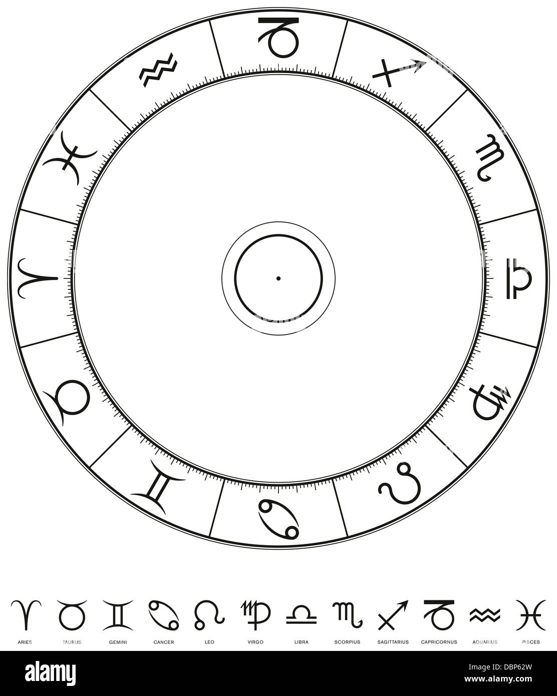 Simbolo dello zodiaco Schwarzweiß-Stockfotos und -bilder - Alamy