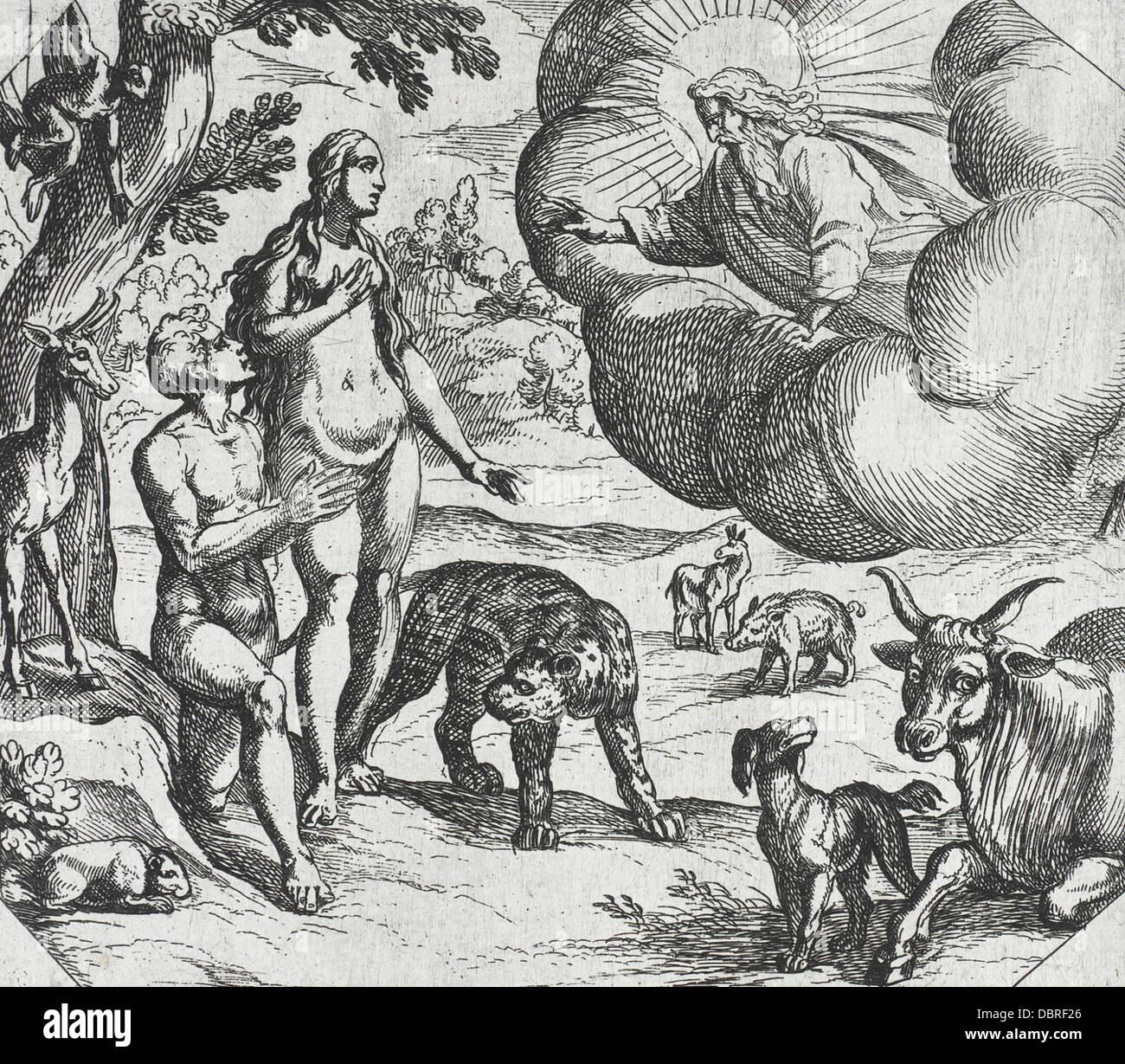 Adam und Eva im Garten Eden 65.37.61 platziert Stockfotografie - Alamy