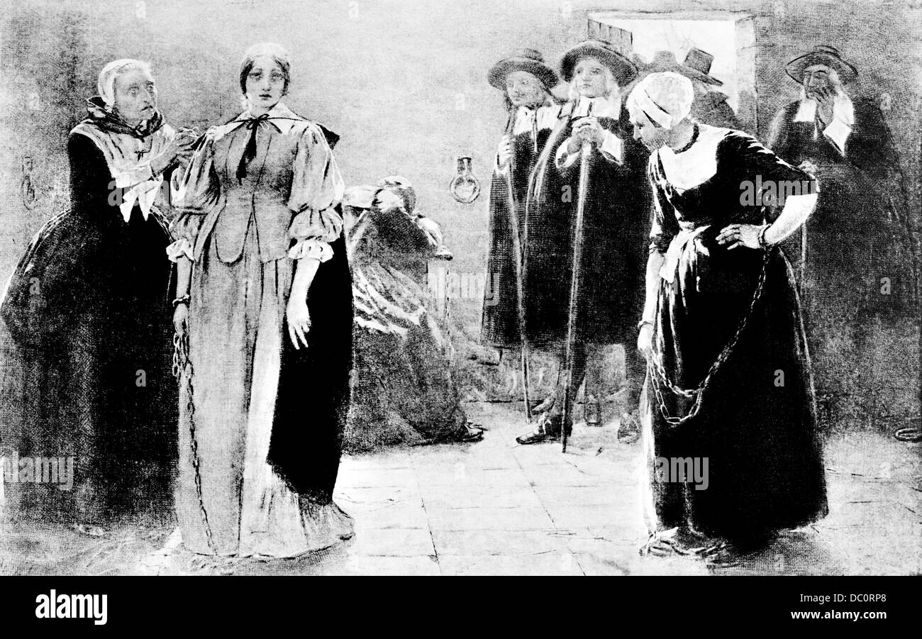 1600S 1690S ILLUSTRATION HEXEREI STUDIEN SALEM MASSACHUSETTS 1692 Stockfotografie - Alamy