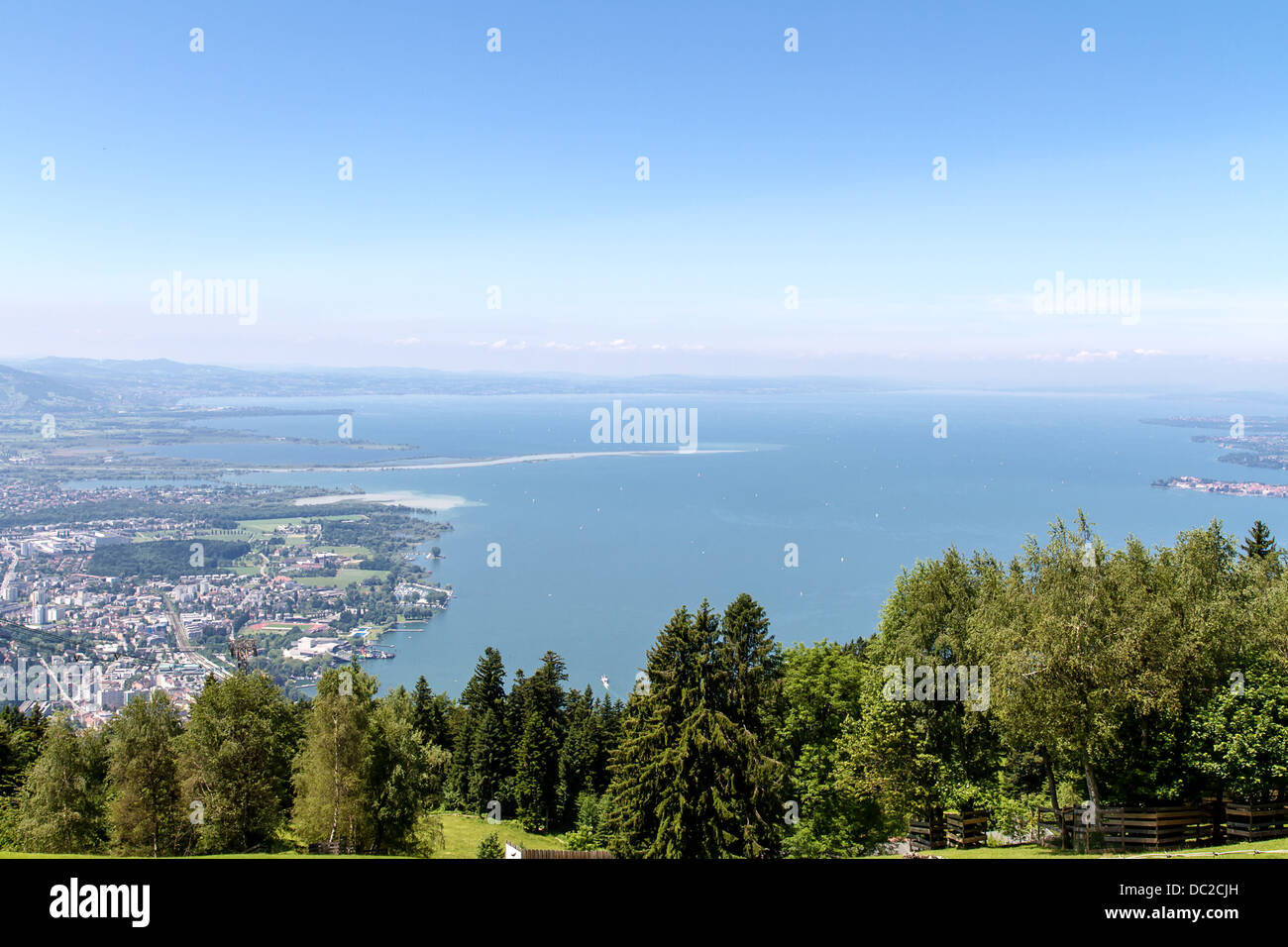 Blick vom Pfänder bei Bregenz in Österreich am Bodensee Stockfotografie ...