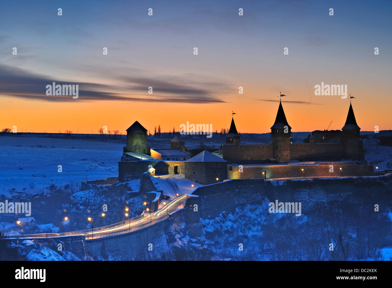 Kamenez-Podolsk Schloss im Winter, Ukraine Stockfotografie - Alamy