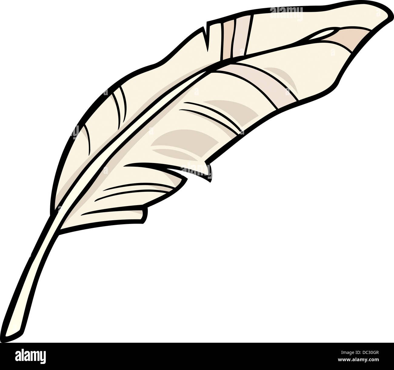 Cartoon-Illustration von weiße Feder-Clip-Art Stockfotografie - Alamy