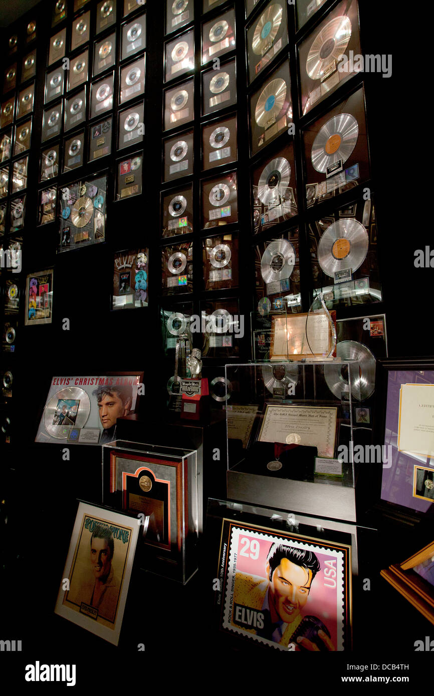 Gold und Platin Elvis-Platten in Graceland die Heimat von Elvis Presley ...