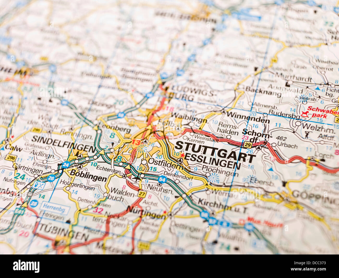 Stuttgart Map Stockfotos und -bilder Kaufen - Alamy