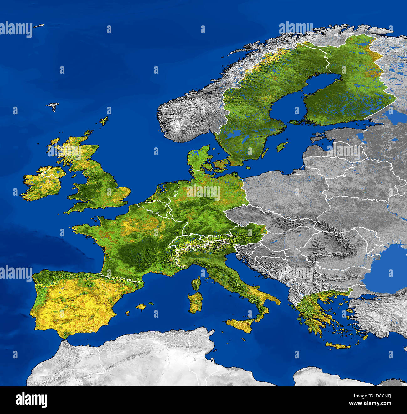 Europe map satellite -Fotos und -Bildmaterial in hoher Auflösung – Alamy