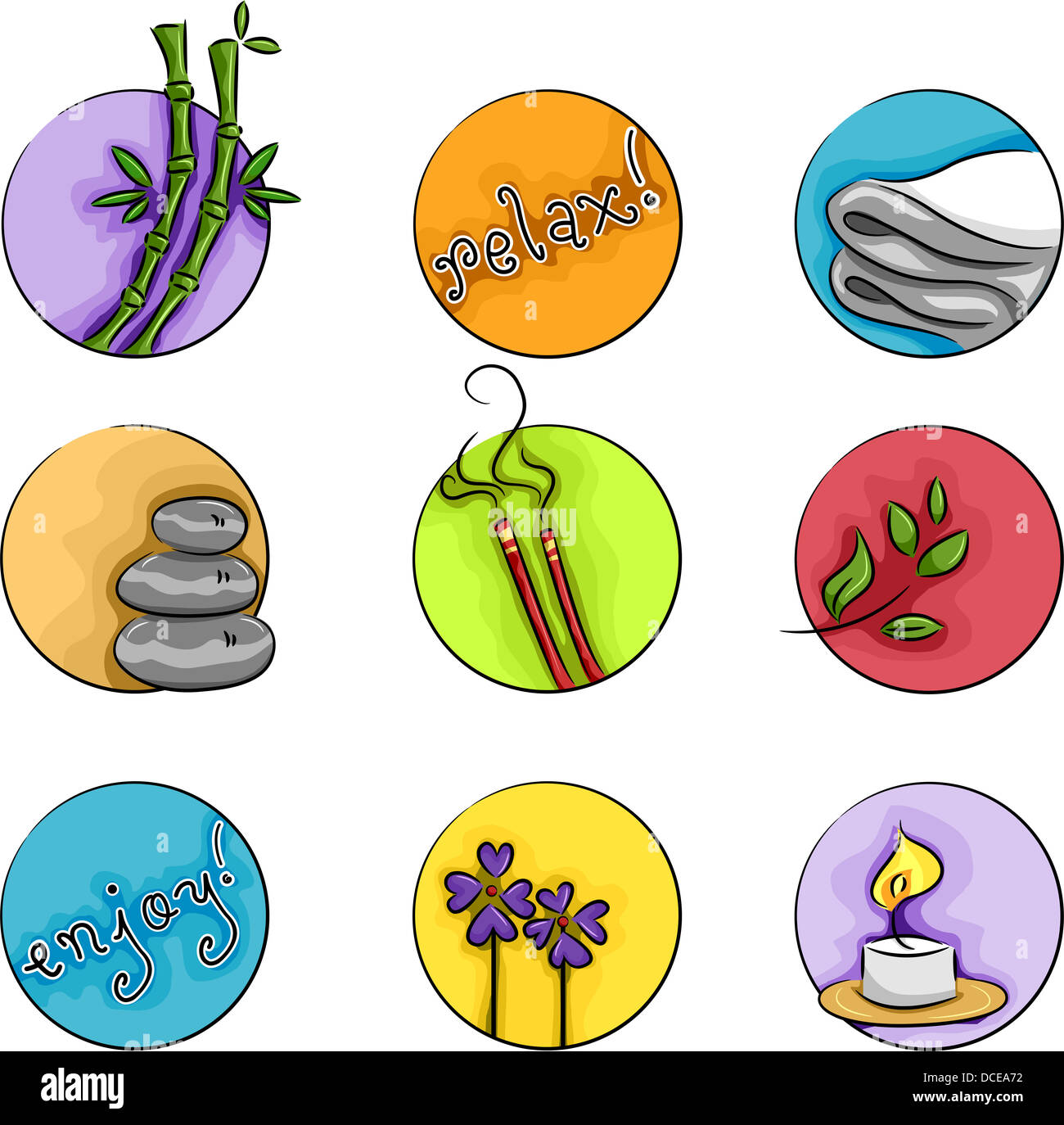 Illustration des Wellness-Symbole Stockfotografie - Alamy