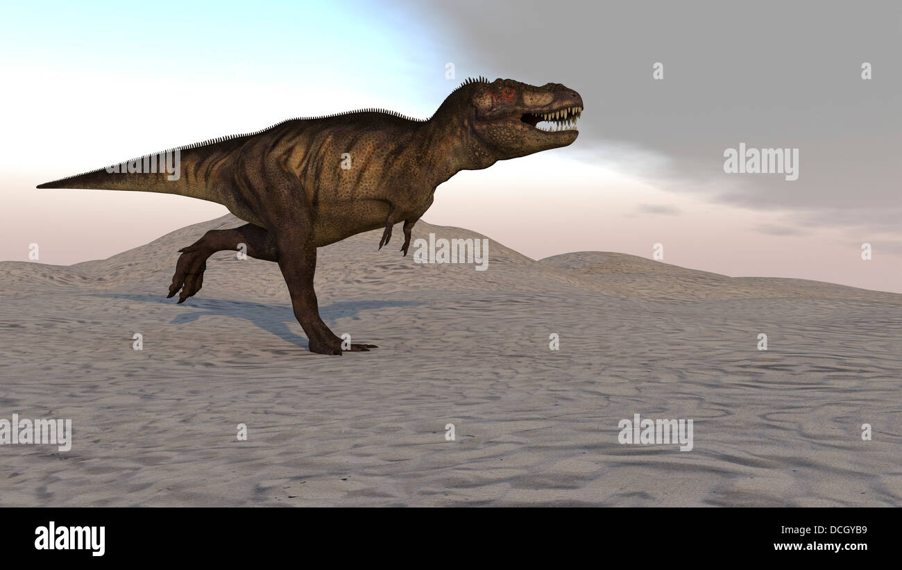 Artwork of a tyrannosaurus rex hunting -Fotos und -Bildmaterial in ...