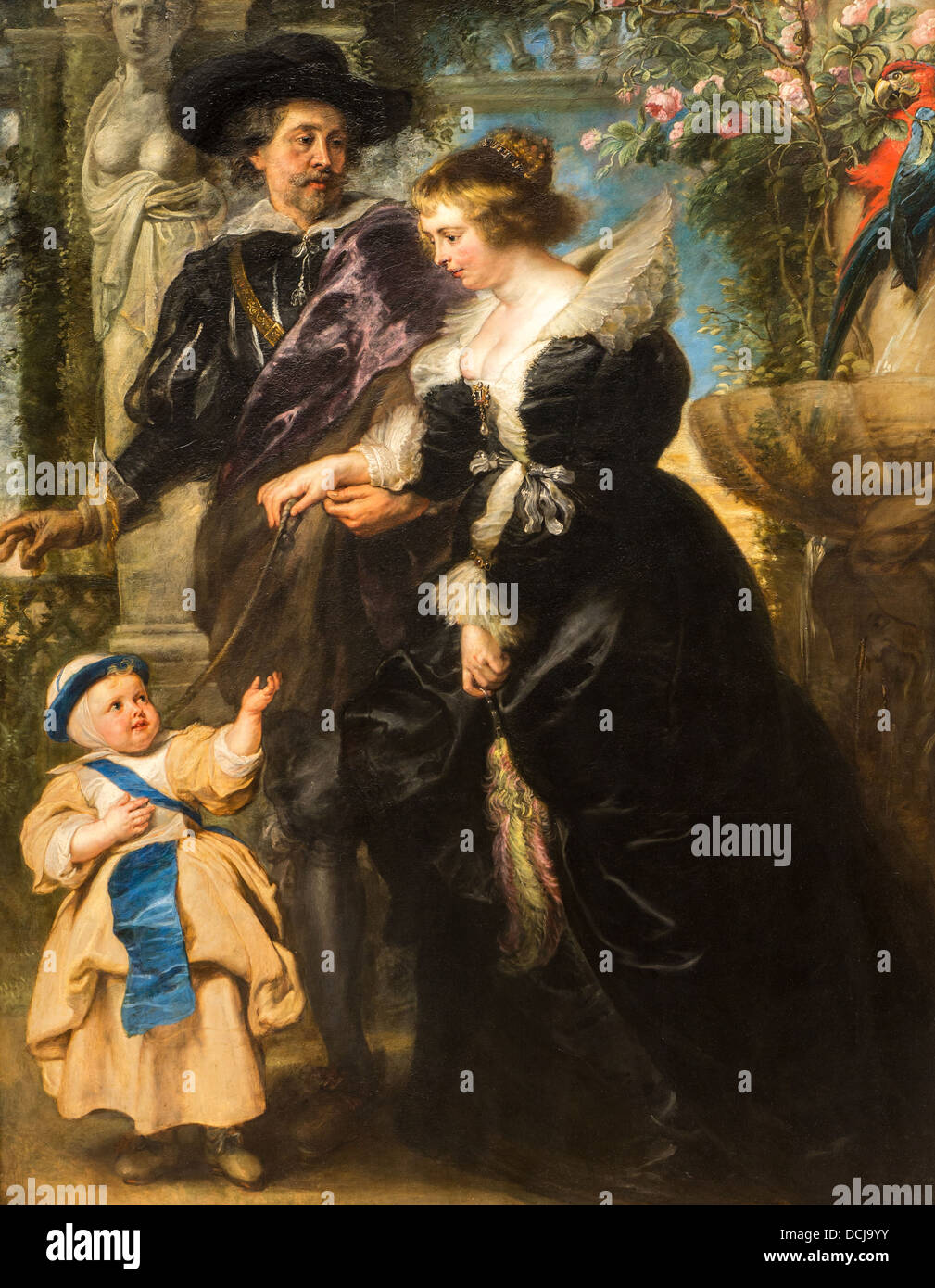 17. Jahrhundert - Rubens, seine Ehefrau Helena Fourment und deren Sohn Frans - Pierre Paul ...