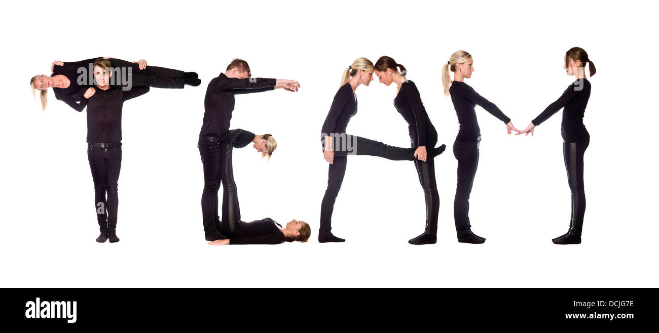 Gruppe von Menschen bilden das Wort "TEAM Stockfotografie - Alamy