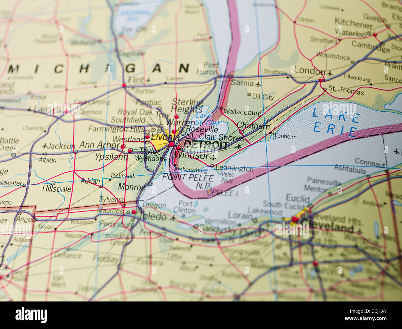 Detroit Karte Stockfotos und -bilder Kaufen - Alamy