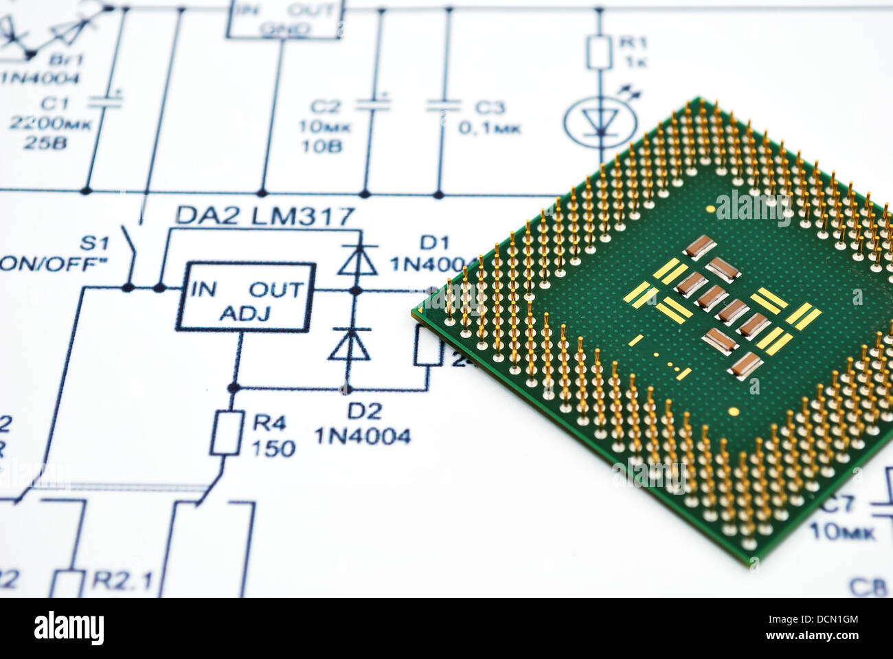 Schaltplan und CPU Stockfotografie - Alamy