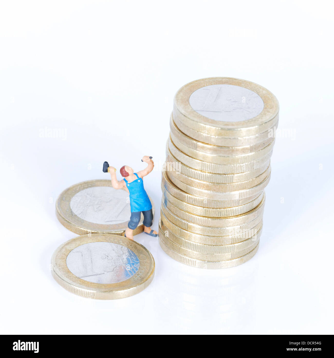 Euro Geld Münzen mit Bildhauer Stockfotografie - Alamy