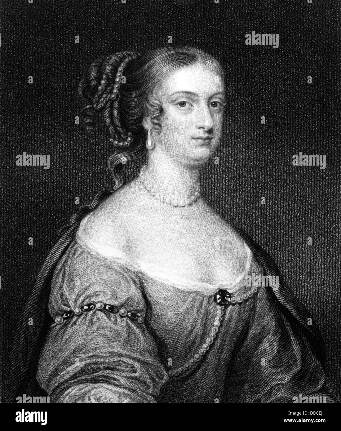 Rachel Russell, Lady Russell (1636-1723) auf Kupferstich aus dem Jahr ...
