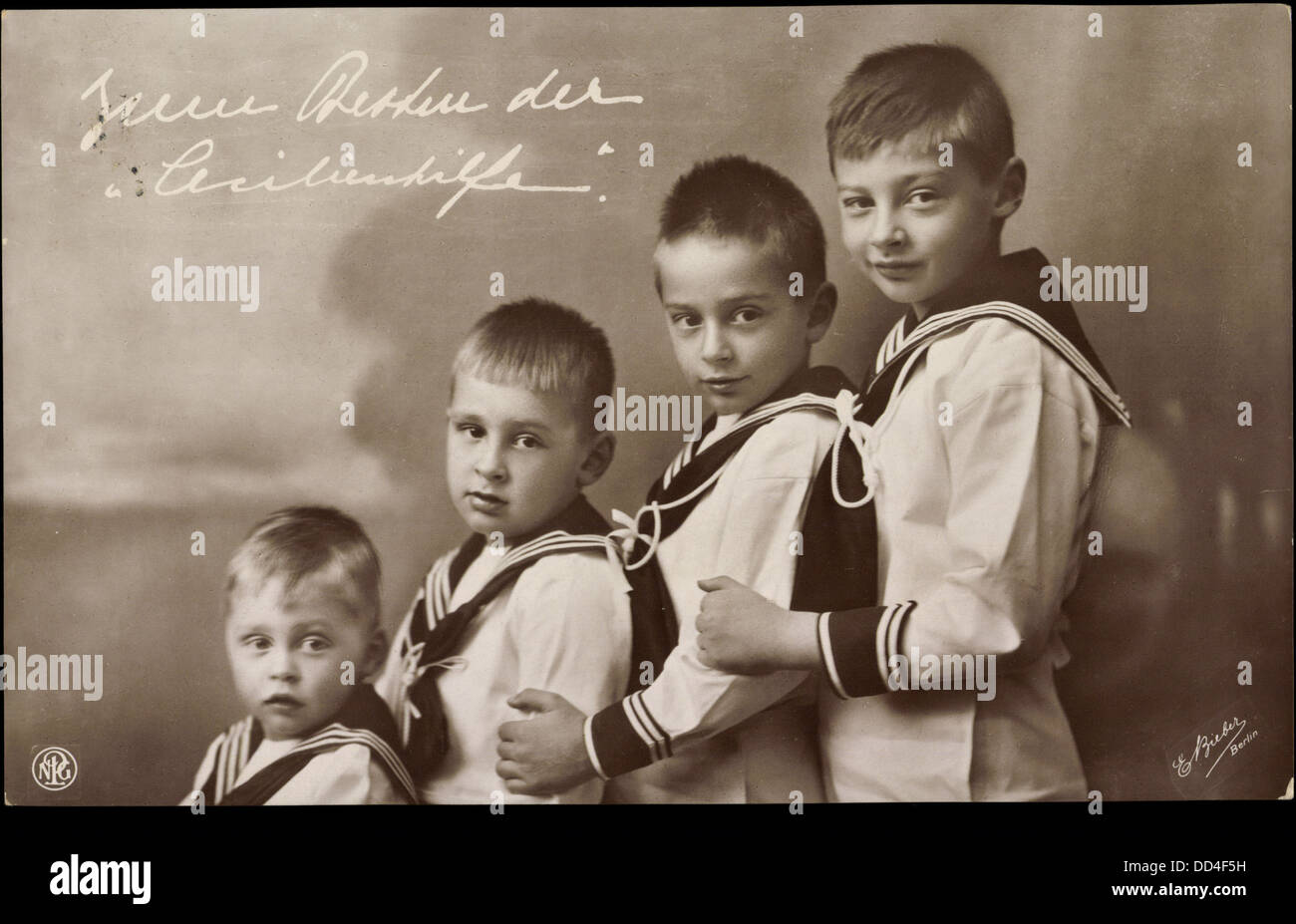 AK Prinz Wilhelm, Prinz Louis Ferdinand, Prinz Hubertus von Preußen Stockfotografie - Alamy