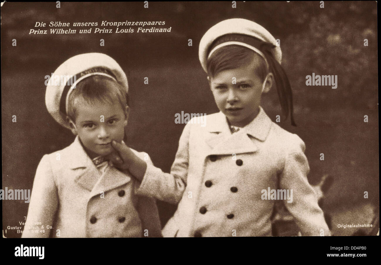 AK Prinz Wilhelm Mit Prinz Louis Ferdinand von Preußen, Liersch Stockfotografie - Alamy