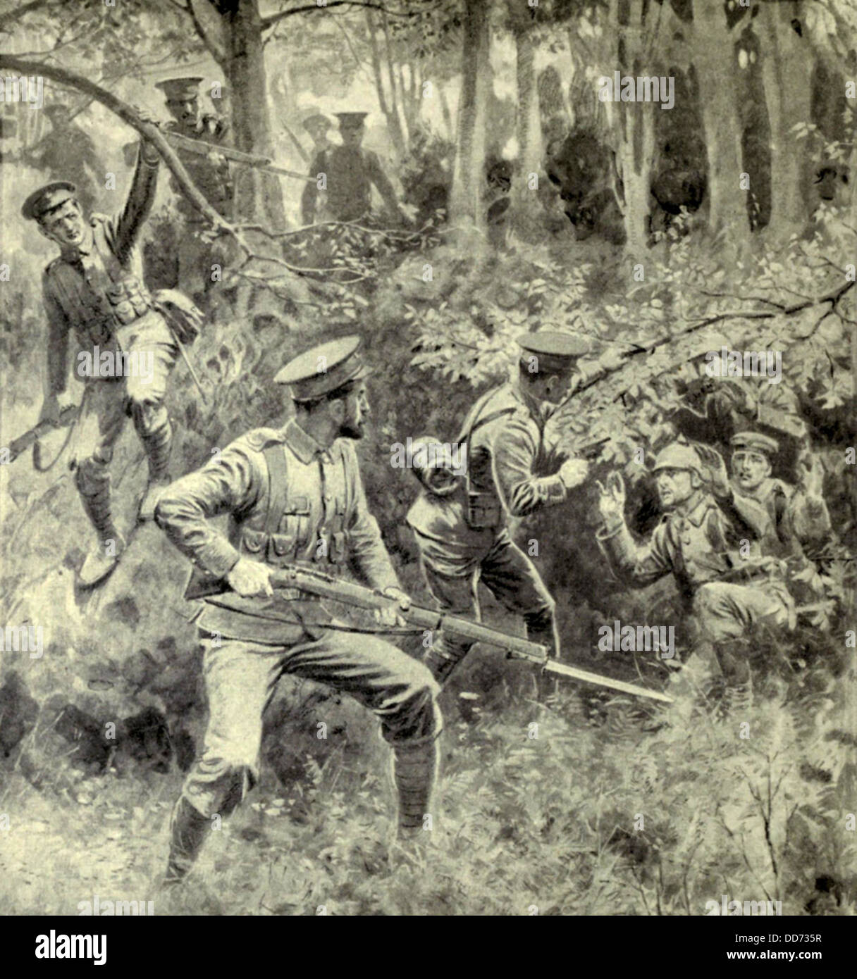 1. Weltkrieg. Britische Soldaten, die Annahme der Kapitulation von ...