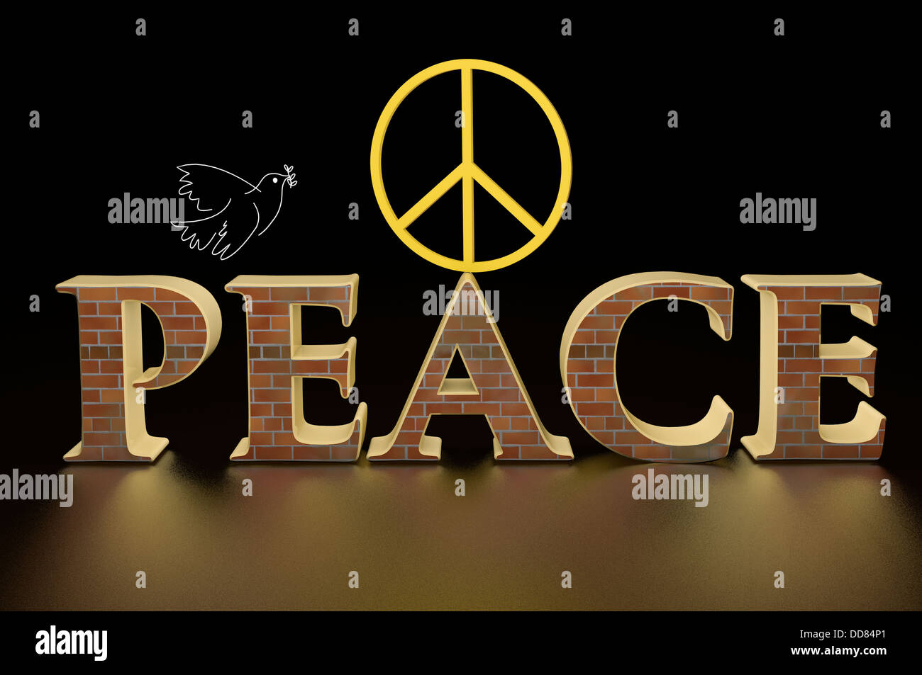 Darstellung der Symbole der Frieden in der Welt Stockfotografie - Alamy