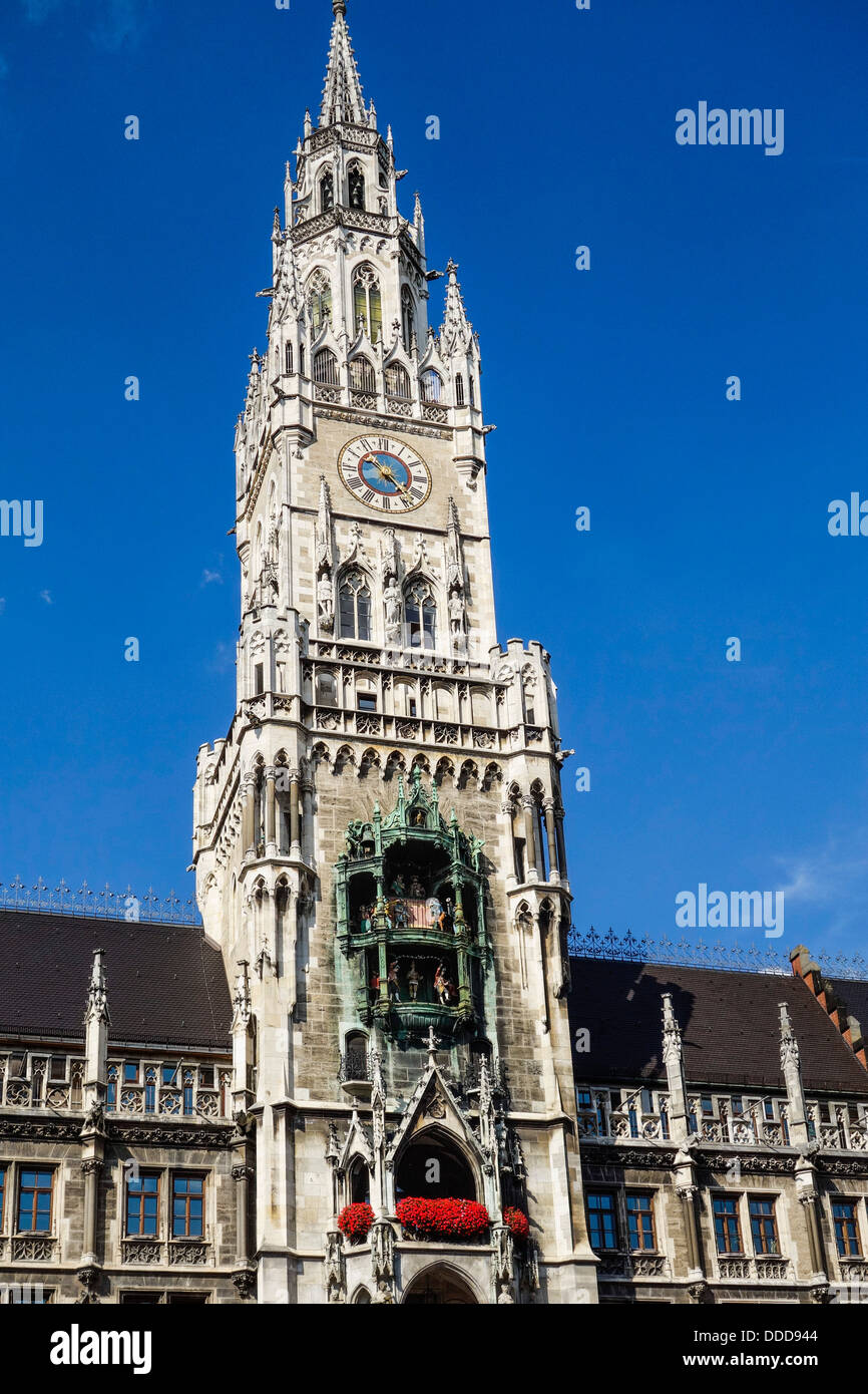 Neues Rathaus in München, Marienplatz, Bayern, Deutschland ...