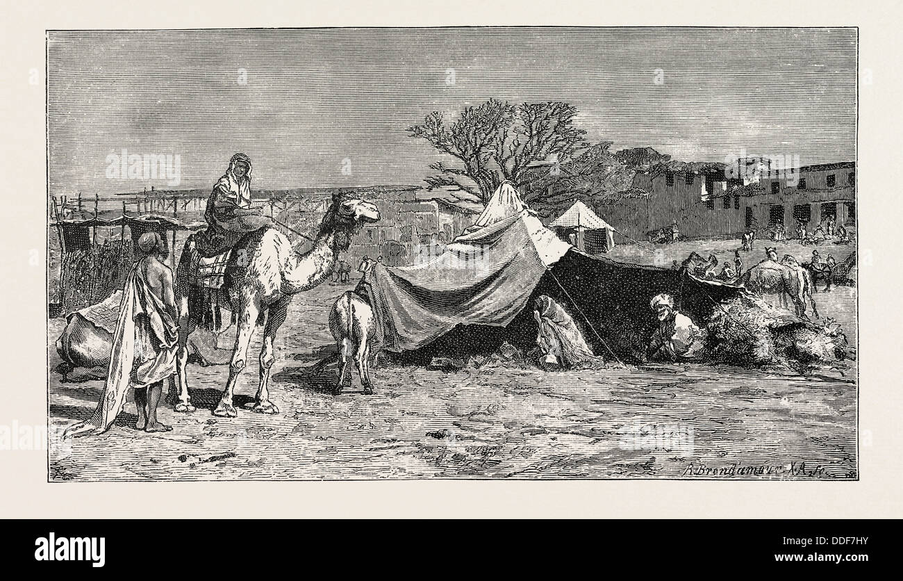 EIN ZIGEUNER-ZELT. Ägypten, Gravur 1879 Stockfotografie - Alamy