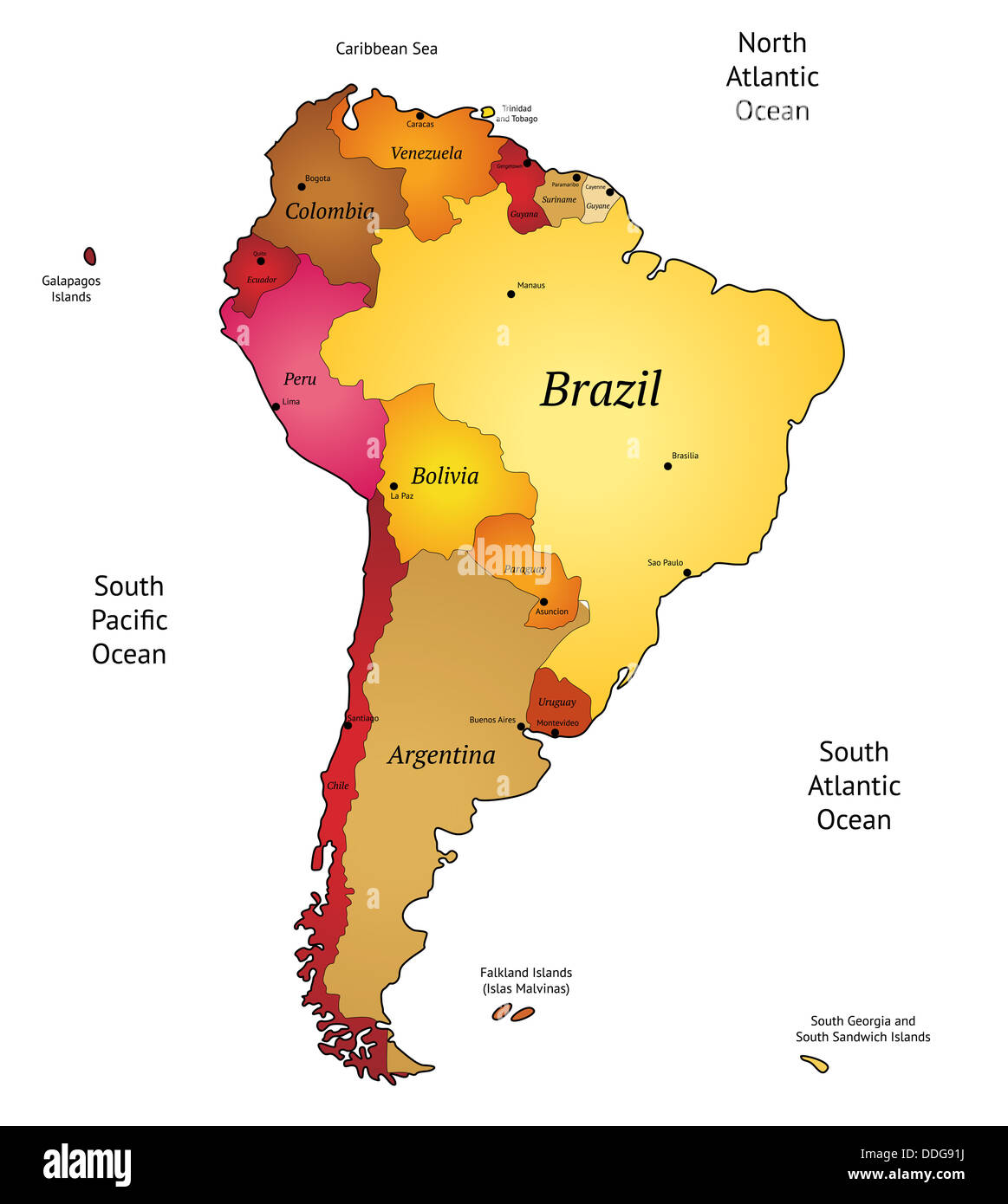Latin america map -Fotos und -Bildmaterial in hoher Auflösung – Alamy