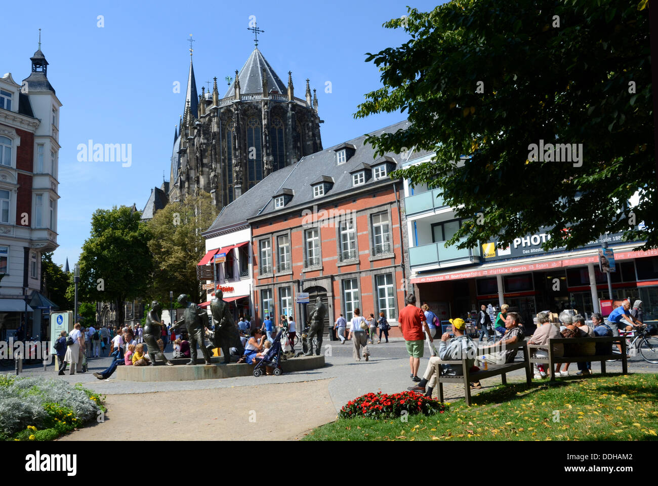 Die alte Stadt Aachen, Nordrhein-Westfalen mit der Kathedrale ...