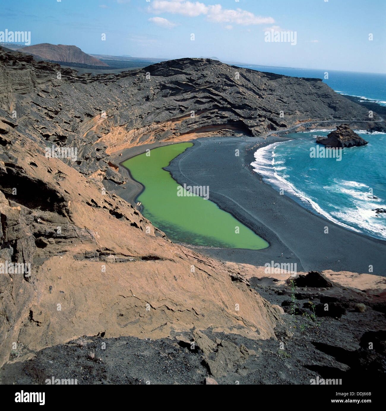 "El" Golfo´ grüne Lagune. Vulkanische Strände. Parque Nacional de ...